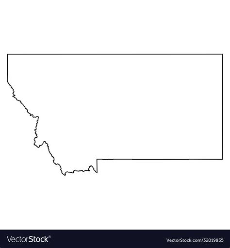 Montana Mt State Border Usa Map Outline Royalty Free Vector