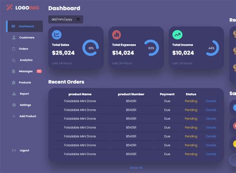 Dashboard Web Template By Honufa Khatun On Dribbble