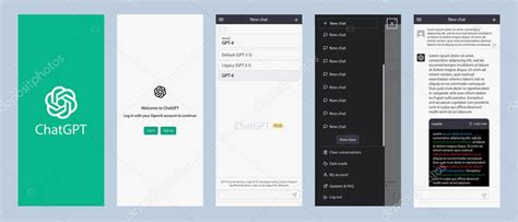 Chat GPT bot de pantalla con inteligencia artificial. Plantilla con logotipo, inicio de sesión ...