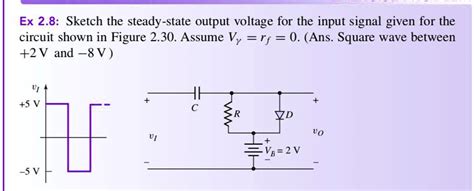 Solved Ex 2 8 Sketch The Steady State Output Voltage For The Input