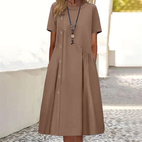 Tianek Dresses For Women Army Green Sun Dresses Casual Spring Summer