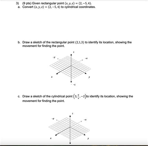 Solved 9 ﻿pts ﻿given Rectangular Point Xyz2 54a