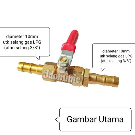 Sambungan Stop Keran Selang Gas Lpg Kran Konektor Valve On Off Elpiji