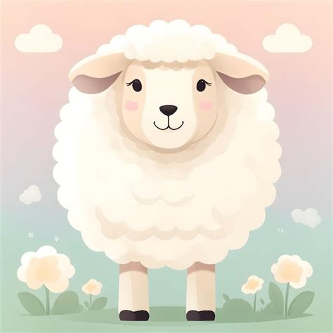 Premium AI Image Sheep Illustration AI Generative