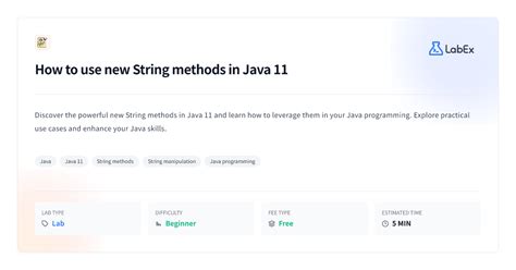How To Use New String Methods In Java 11 Labex