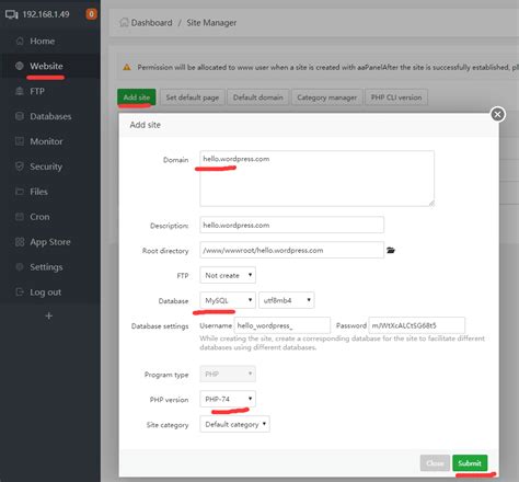 how to manually deploy a website aapanel free hosting control panel