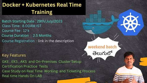 kubernetes and docker new batch will be on 29th july at 8am ist