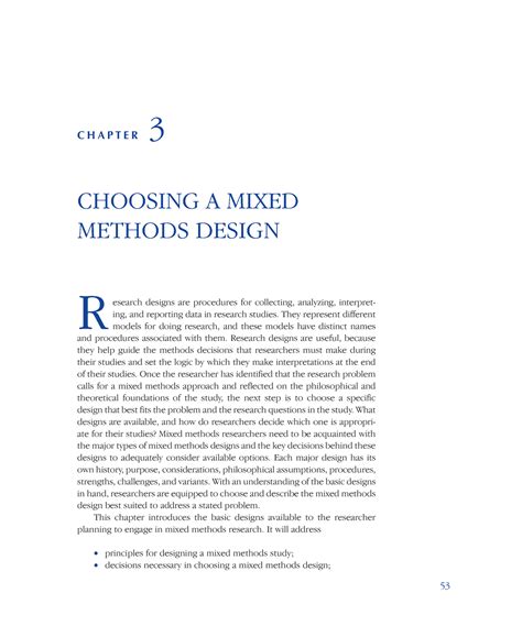 Choosing A Mixed Methods Design 53 C H A P T E R 3 Choosing A Mixed