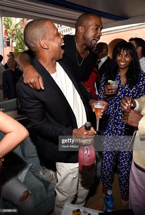 Kanye West And Jay Z Attend The Roc Nation And Three Six Zero News