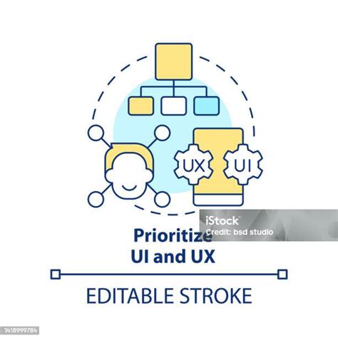Ui 및 Ux 개념 우선 순위 지정 아이콘 Brand Name Smart Phone에 대한 스톡 벡터 아트 및 기타 이미지