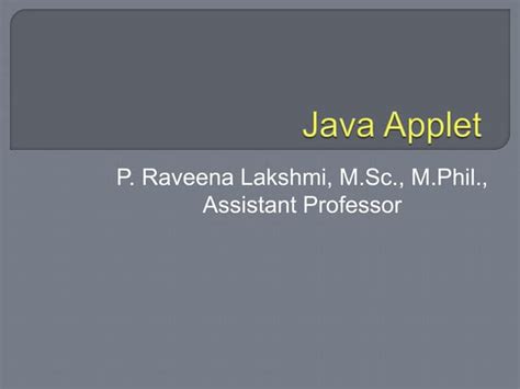 Applet Life Cycle Pptx