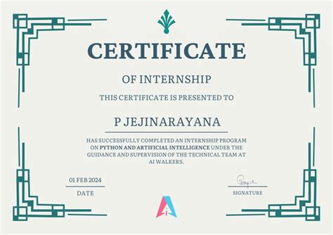 Internshipcompletion Ai Python Artificialintelligence Jeji Narayan