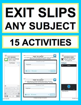 Exit Slips For ANY Subject By English With Ease TPT