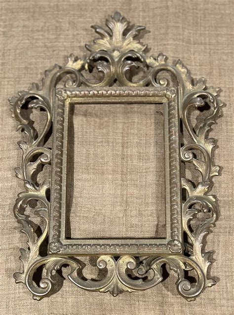 Antique Rococo Style Brass Picture Frame Etsy