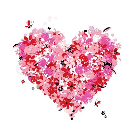 Floral Heart Shape Love Stock Vector Colourbox