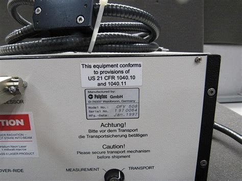 Used Polytec Gmbh Ofv508 Vibrometer For Sale In Burnsville Minnesota
