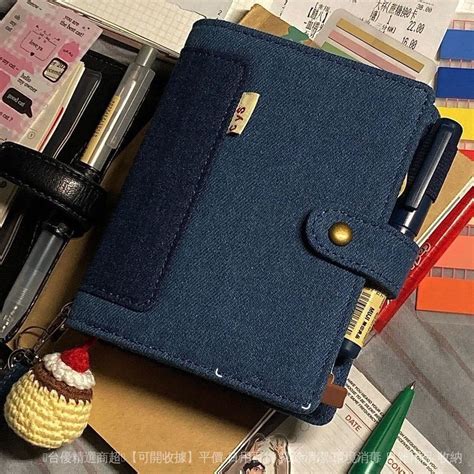 🎉爆款a7牛仔手賬本日程活頁卡冊小衆設計口袋日記筆記事本子高顔值 蝦皮購物