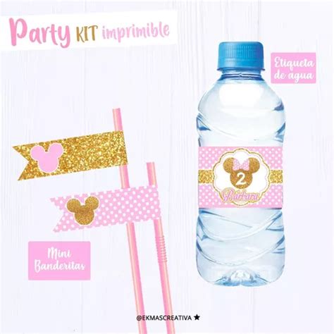 Kit Imprimible Minnie Rosa Y Dorado En Venta En Santa Fe Capital Santa