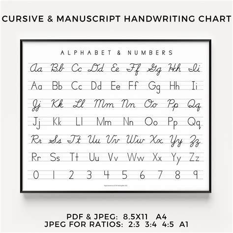 Free Cursive Writing Chart Printable