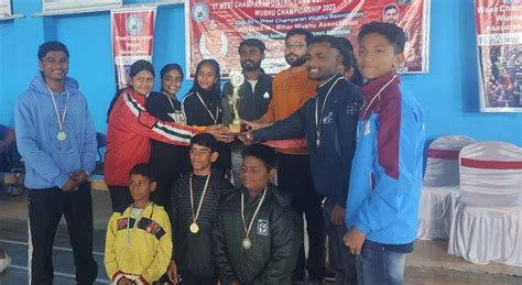 पश्चिम चंपारण जिला स्तरीय वूशु प्रतियोगिता 2023 का समापन समारोह संपन्न।