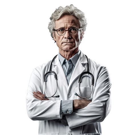 Premium Photo A Man In A White Lab Coat With A Stethoscope On His