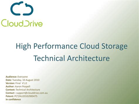 Ppt High Performance Cloud Storage Technical Architecture Powerpoint Presentation Id92421