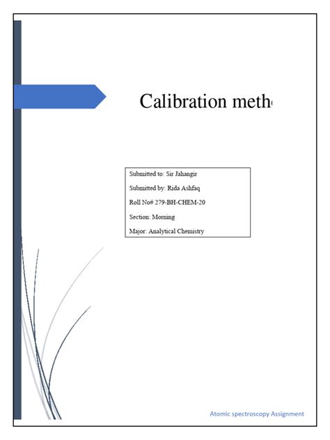 Calibration Methods For Atomic Absorption And Other Atomic Emission Spectrophotometers 1 Pdf
