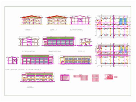 Plan Complet De Lécole Moderne En Dwg 102 Mo Bibliothèque Cao