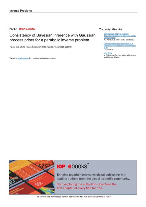 Pdf Consistency Of Bayesian Inference With Gaussian Process Priors
