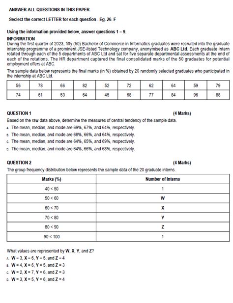 Solved ANSWER ALL QUESTIONS IN THIS PAPER Seclect The Chegg