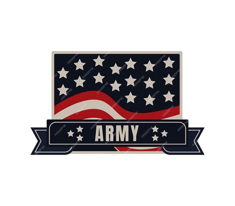 Premium Vector American Flag With Army Banner On White Background