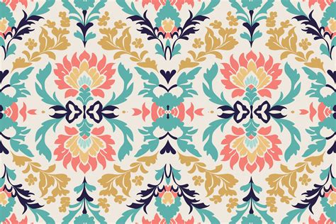 Ikat Small Floral Seamless Pattern Pastel Background Abstract Graphic
