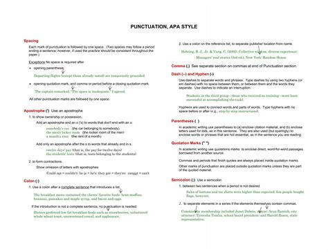 PUNCTUATION APA STYLE SMU Inside Pages