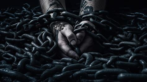Premium Ai Image A Male Broken Chains Freedom Concept
