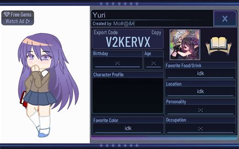 Ddlc Yuri Gacha Club Code