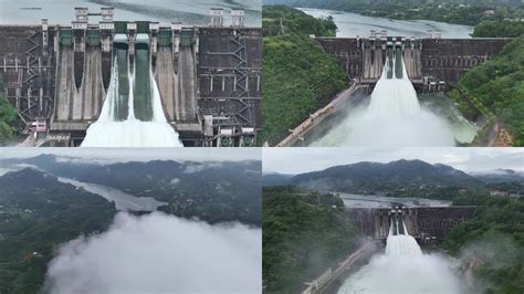 龙川枫树坝水库开闸泄洪视频素材下载