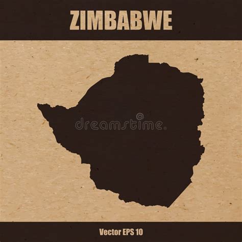 Mapa Detallado De Zimbabwe En Fondo Del Papel O De La Cartulina Del