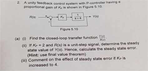 solved 2 a unity feedback control system with p