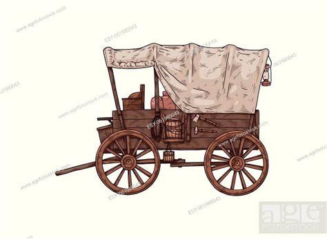 How To Draw A Covered Wagon Step By Step
