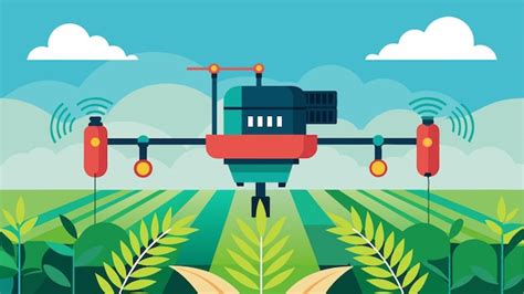 Premium Vector A Closeup Of A Smart Sensor On An Autonomous Herbicide Sprayer Able To Detect