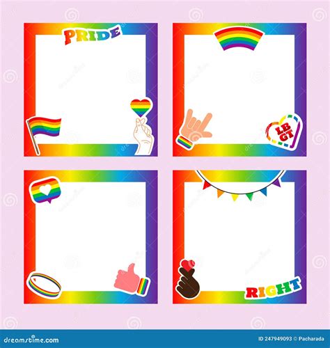 Cornice Di Orgoglio Simboli Lgbt Bandiera Dellamore A Colori