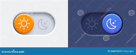 Dark Mode And Light Mode Toggle Switch Buttons Material Design Slider Switch Buttons Set Day