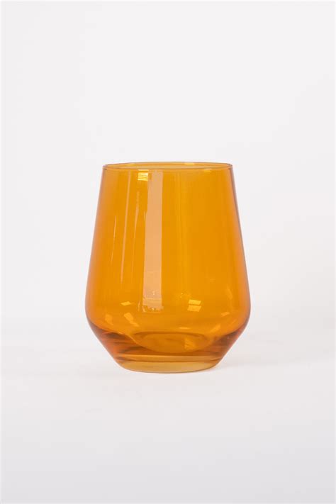 Estelle Colored Wine Stemless Set Of 6 Butterscotch Estelle
