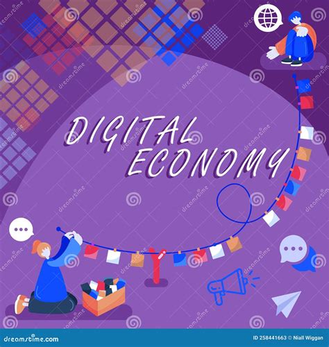 Writing Displaying Text Digital Economy Concept Meaning Advancement Of