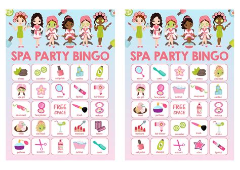 Spa Party Bingo Game Spa Bingo Spa Party Printable Bingo Etsy Canada
