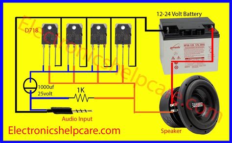 Its A Simple Easy Amplifier Circuit Diagram Using D718 Only We Can