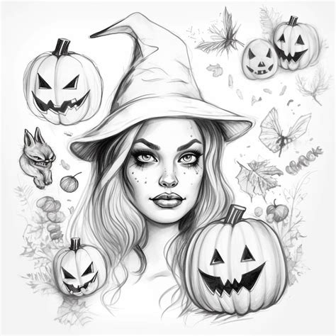 Premium Photo Halloween Creepy Doodle Sketch