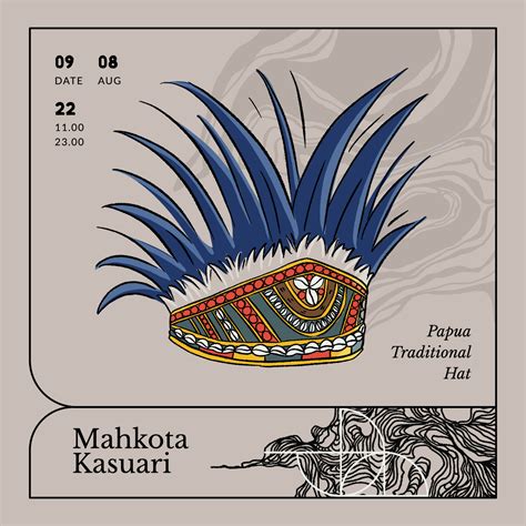 Mahkota Kasuari Traditional Hat From Papua Indonesia Festival Poster