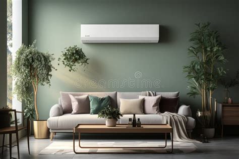 Elevating Comfort Mockup Of Split Unit Ac Purifier Enhances Stylish