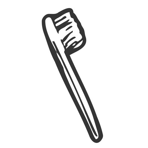 Toothbrush With Paste Vector Drawing Toothbrush Vector Sketch